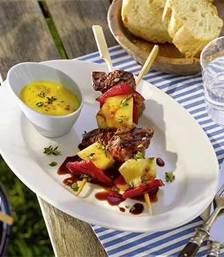 Teriyaki-Rindsfilet-Spiesse vom Grill | Rezept | Kikkoman